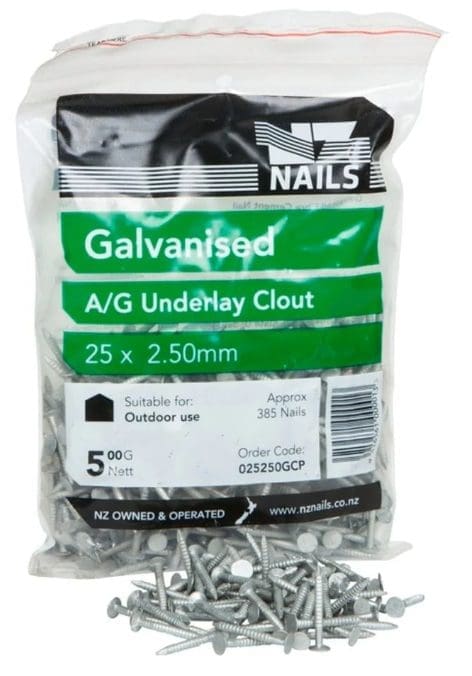 25 x 2.5 Clouts Galv 500g Underlay Nails - ITM Stratford