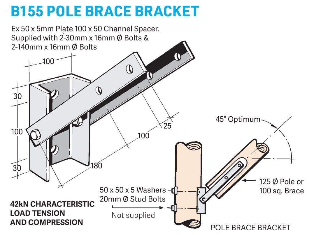 B155 Pole Brace Bracket - ITM Stratford