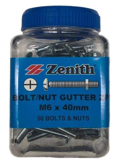 Zenith Gutter Bolt M6 x 40mm 50pc - ITM Stratford