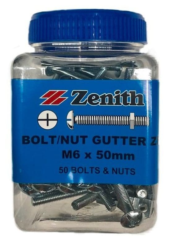 Zenith Gutter Bolt M6 x 50mm 50pc - ITM Stratford