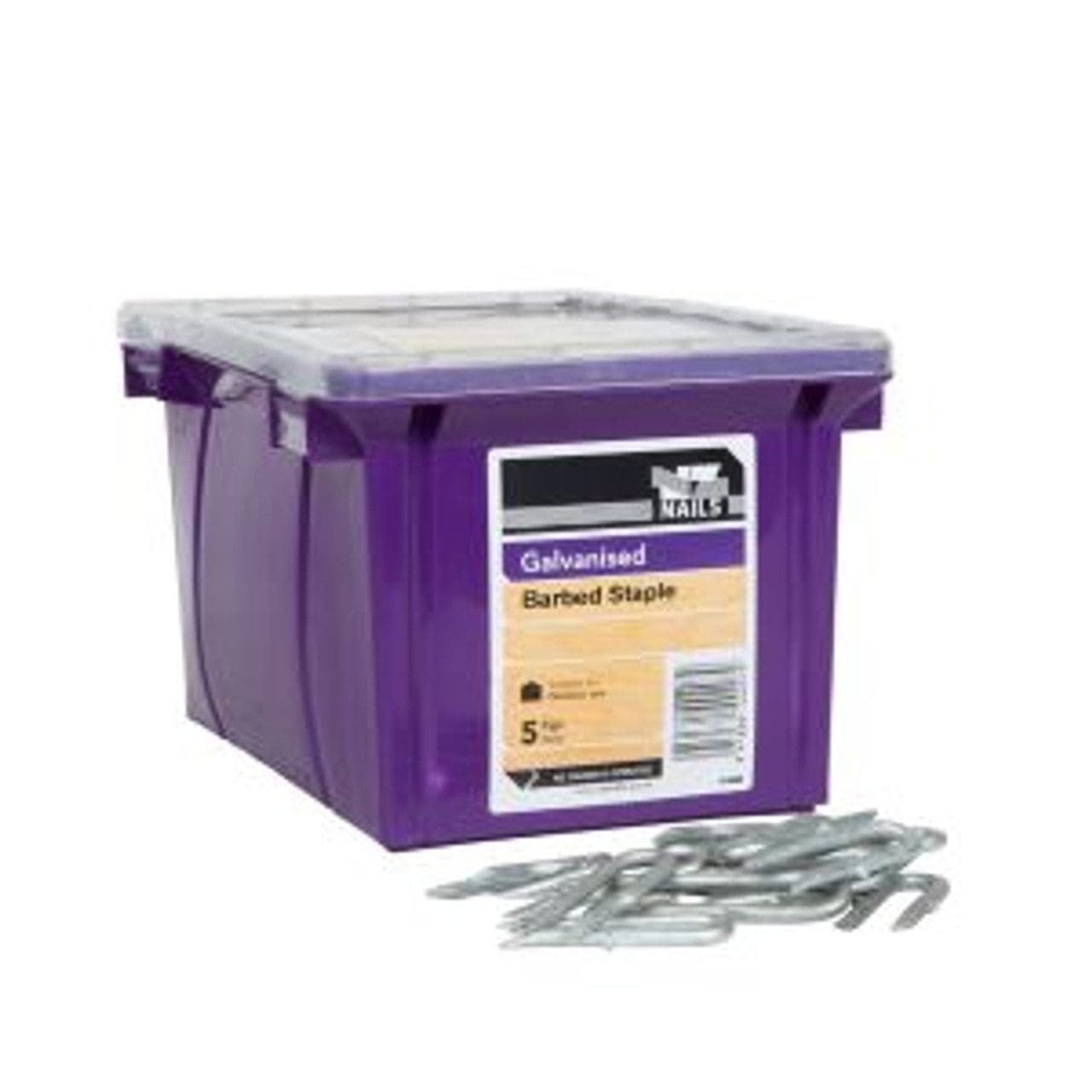 50 x 4.0 Galv Barbed Staples 5kg - ITM Stratford